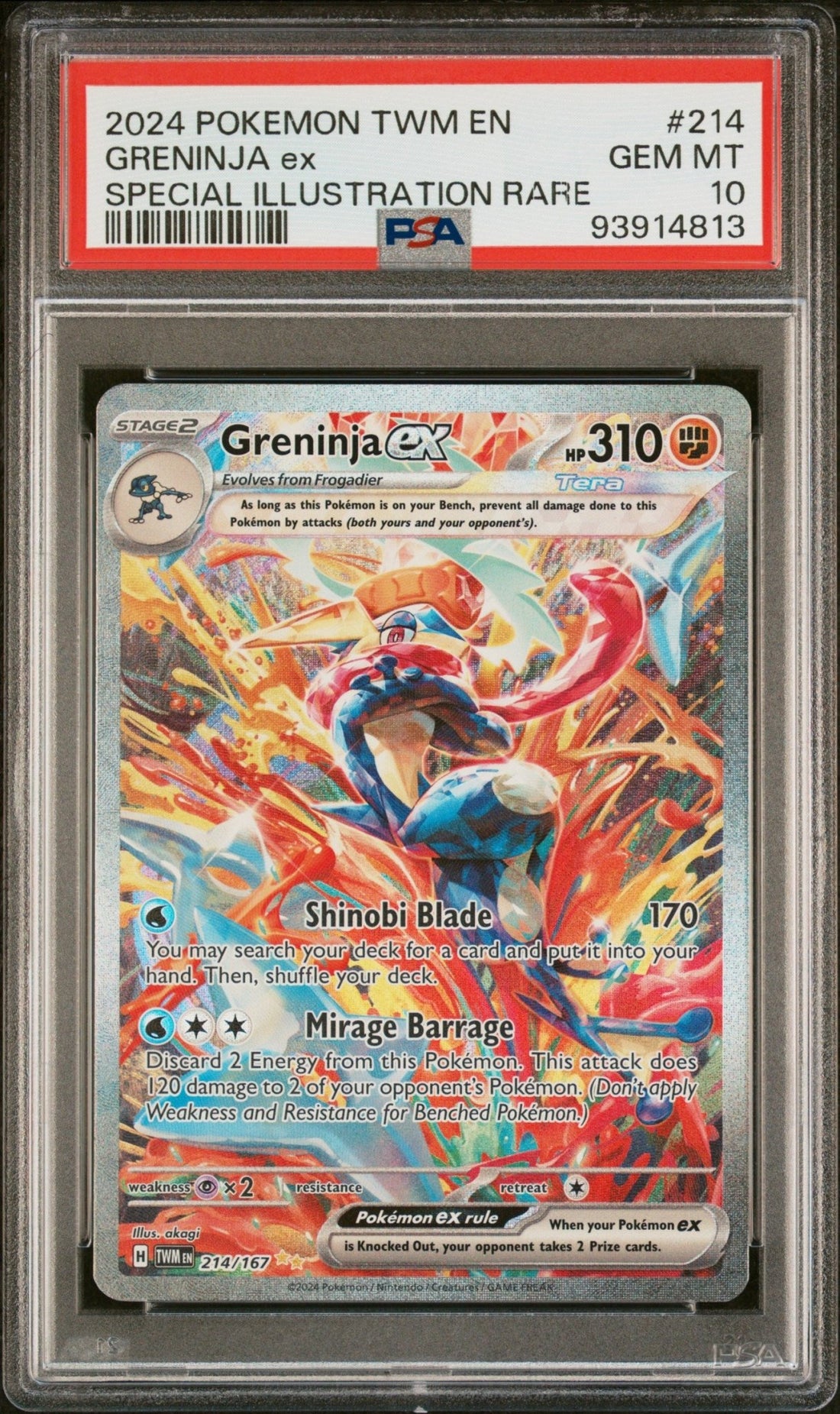 Pokemon PSA Graded Greninja Ex #214 - Twilight Masquerade – Mr.Ru's TCG